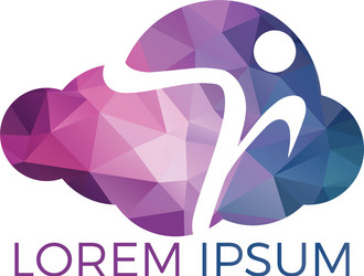 Human cloud logo design Royalty Free Vector Image