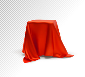 Red silk cloth covered objects realistic textile Vector Image