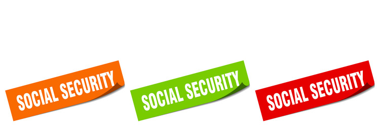 Social security sticker label Royalty Free Vector Image