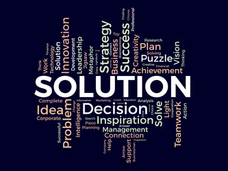 Word cloud background concept for solution Vector Image