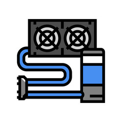 Liquid cooling gaming pc line icon Royalty Free Vector Image
