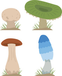 Different Types of Fungi Drawing Isolated Vector Images (36)