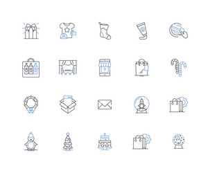Reward points line icons collection redemption Vector Image