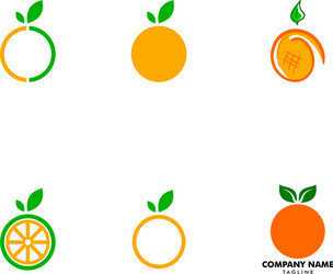 Set of orange logo design icon Royalty Free Vector Image