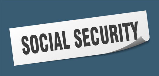 Social security sticker social security label Vector Image