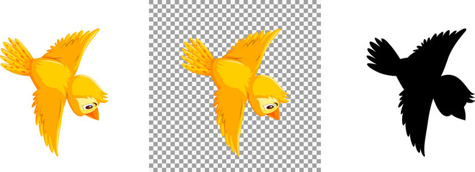 Cute yellow bird cartoon character Royalty Free Vector Image