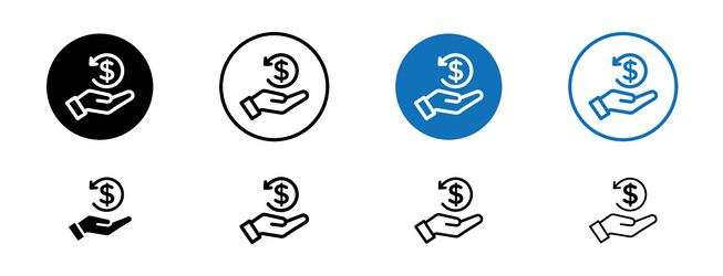 Donation icon set save money hand logo symbol Vector Image