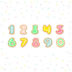 Set of gingerbread cookies numbers Royalty Free Vector Image