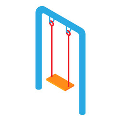 Children swing cartoon Royalty Free Vector Image