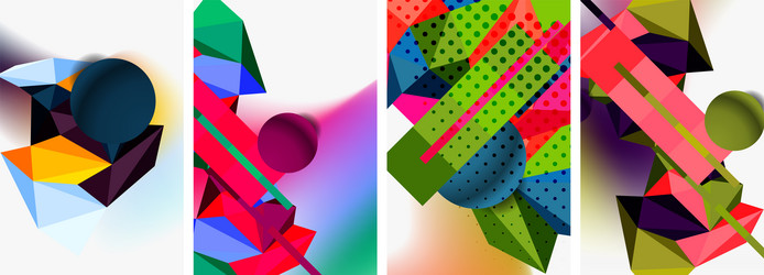 3d sphere and 3d low poly triangle design Vector Image