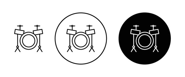 Drum set icon rock band percussion symbol Vector Image