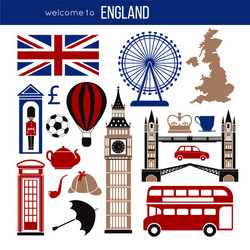 England traditional symbols Royalty Free Vector Image