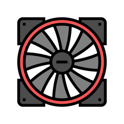 Fans gaming pc color icon Royalty Free Vector Image