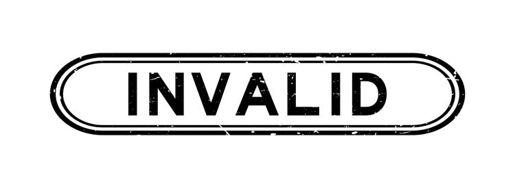 Grunge blue invalid word rubber seal stamp Vector Image