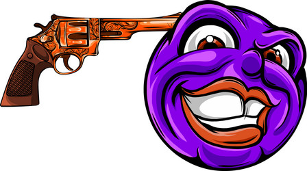 Emoticon pointing a gun on his head Royalty Free Vector