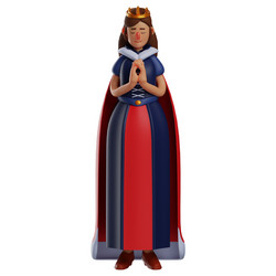 3d queen cartoon wearing an elegant royal robe Vector Image