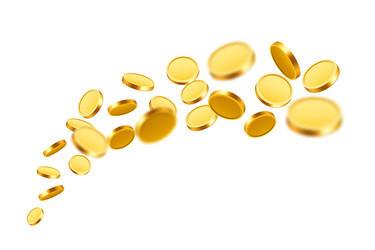 Flying gold coins Royalty Free Vector Image - VectorStock