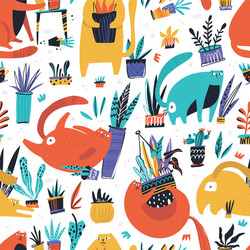 Guilty cat excuse color flat hand drawn character Vector Image