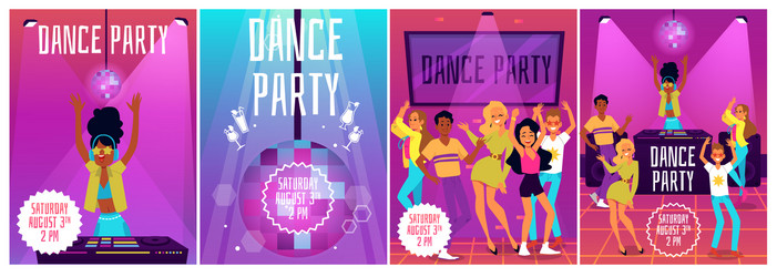 Dance party poster or banner template Royalty Free Vector