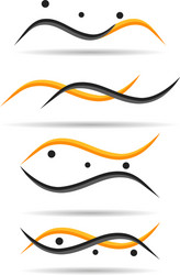 Set logo for web design shape label line Vector Image