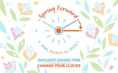 Calendar with date of spring forward march 9 2025 Vector Image