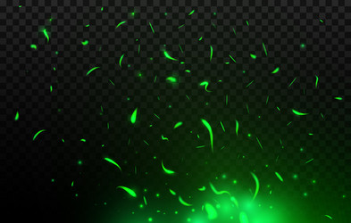 Green fire flames on transparent background Vector Image