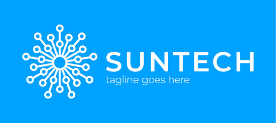 Sun tech logo simple elegant circle technology Vector Image