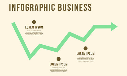 Line graph business infographic design Royalty Free Vector