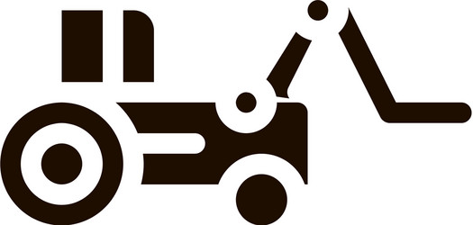 Case loader tractor vehicle thin line icon Vector Image