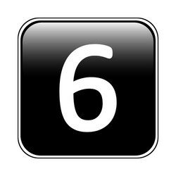 Number six button Royalty Free Vector Image - VectorStock