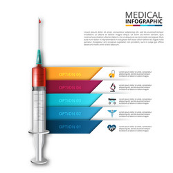 Syringe infographic medical and healthcare Vector Image