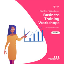 Business training workshop announcement poster Vector Image