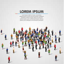 Big people crowd forming number two 2 shape Vector Image