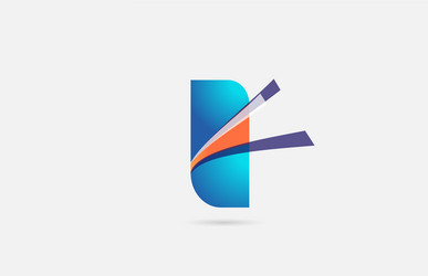 I orange blue logo icon alphabet design Royalty Free Vector
