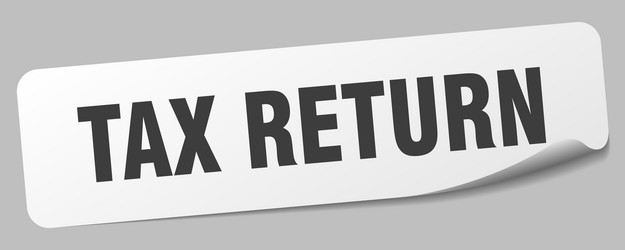 Tax return sticker tax return label Royalty Free Vector