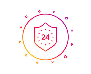 24 hours protection icon shield sign Royalty Free Vector