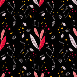 Autumn seamless pattern on a black background Vector Image