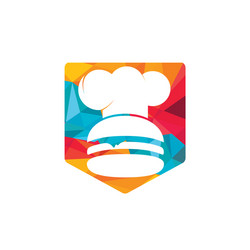 Burger chef logo design template Royalty Free Vector Image