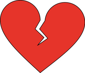 Broken heart symbol Royalty Free Vector Image - VectorStock