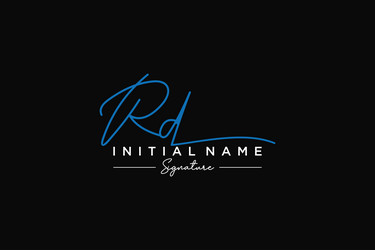 Initial rd signature logo template hand drawn Vector Image