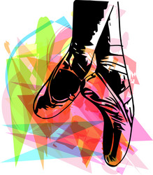 Abstract ballet pointe shoes Royalty Free Vector Image
