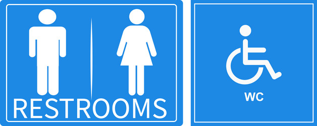 Washroom sign restrooms identification green Vector Image