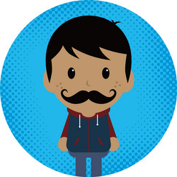Cartoon round avatar picture Royalty Free Vector Image