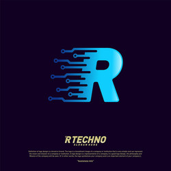 Letter r digital logo design concept initial Vector Image