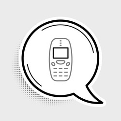 Line old vintage keypad mobile phone icon Vector Image