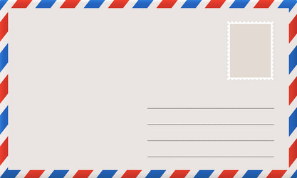 Airmail envelope frame with postage stamps Vector Image