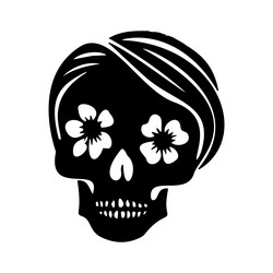 Block print skull and crossbones Royalty Free Vector Image