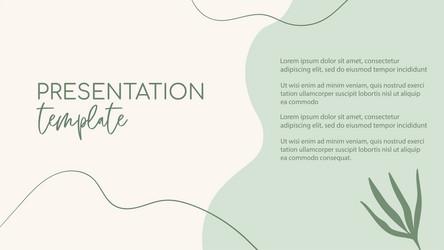 Presentation organic green template natural Vector Image