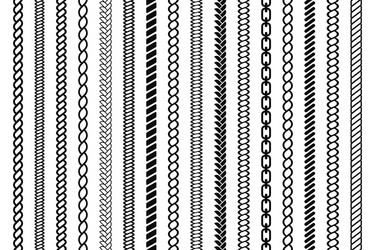 Ropes pattern brushes braids and plaits set Vector Image