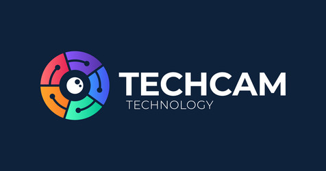 Technology camera logocircle lines camera Vector Image